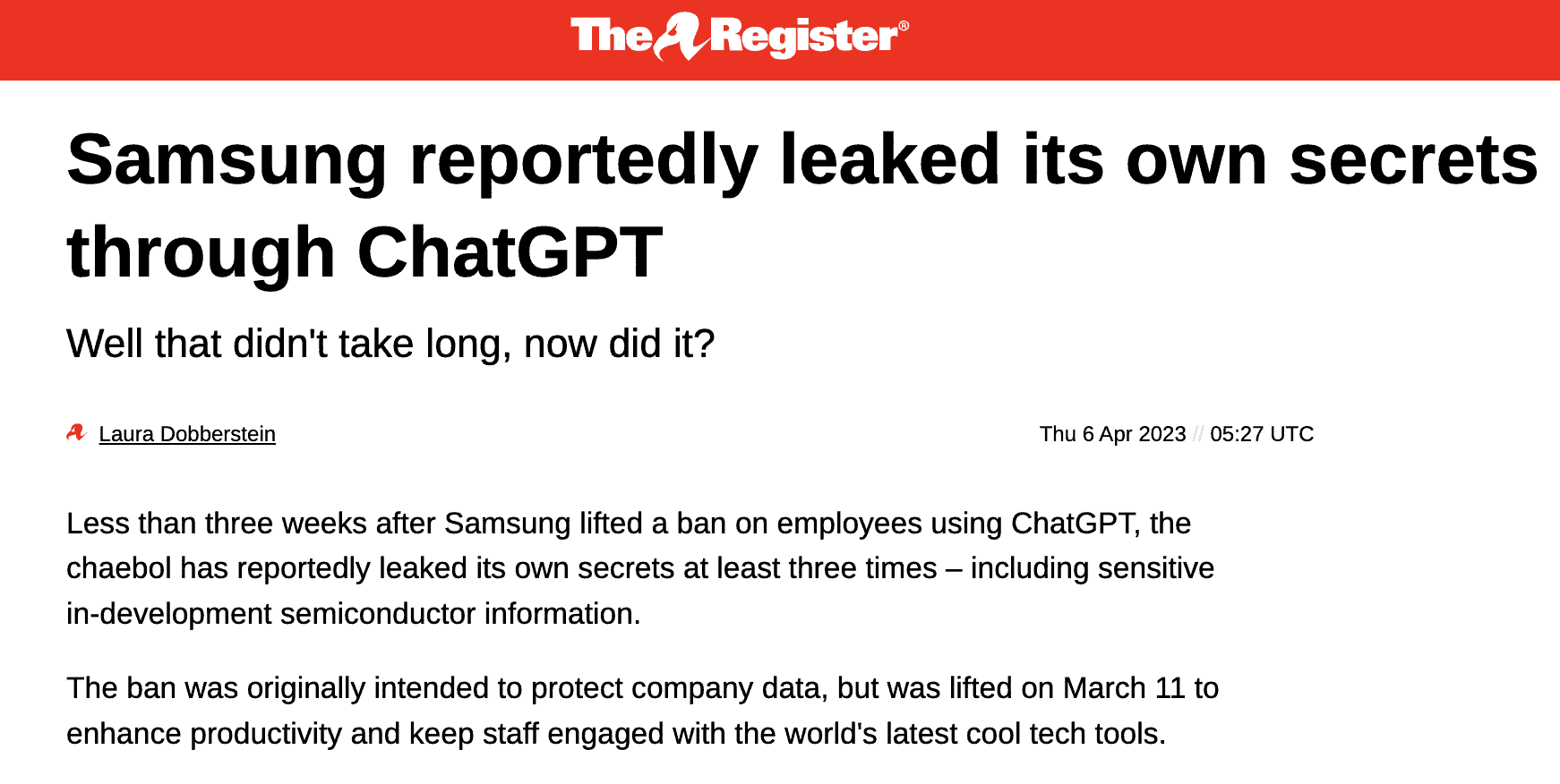 ChatGPT Already Involved in Data Leaks, Phishing Scams & Malware Infections